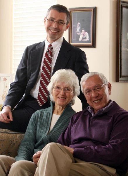 Above, John E. Ulibarri (right) with his wife Mary Ulibarri and son ...