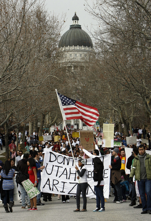 Supporters march for immigrant rights in SLC - The Salt Lake Tribune