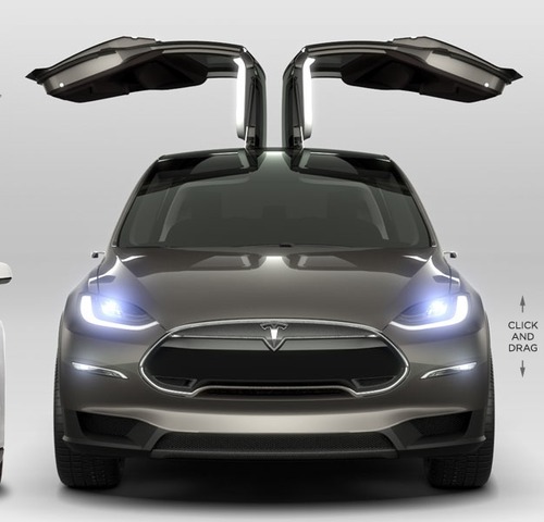 Tesla Motors shows off its future: SUV with 'gull-wing' doors - The ...