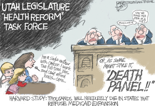 Bagley cartoon: Utah's Death Panel - The Salt Lake Tribune