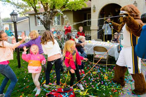 Jazz Bear works with UDOT to promote walking to school - The Salt Lake ...