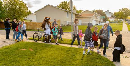Jazz Bear works with UDOT to promote walking to school - The Salt Lake ...