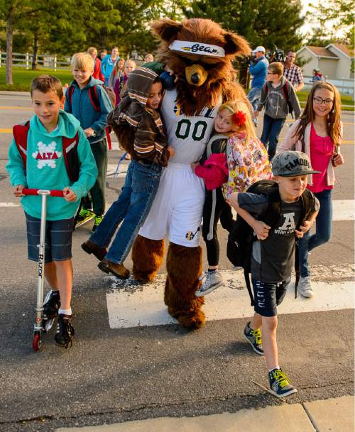 Jazz Bear works with UDOT to promote walking to school - The Salt Lake ...
