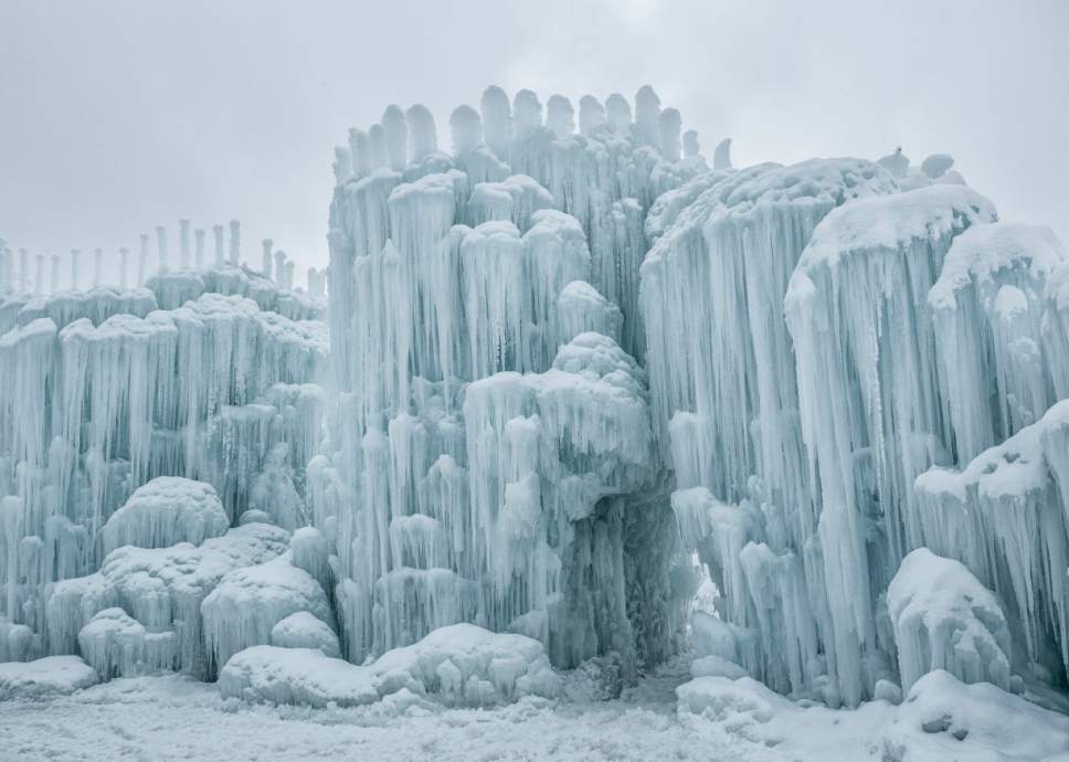 Icicle by icicle, the Midway Ice Castles taking shape for annual Utah ...